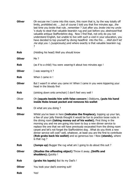 Oliver Rob Oh excuse me I