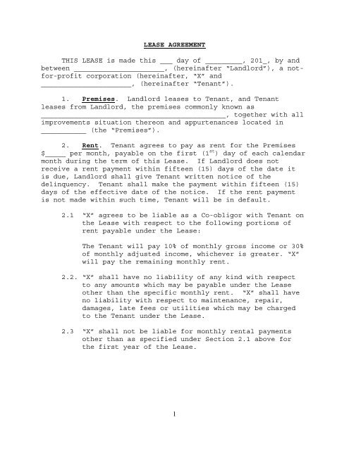 Example of Three Party Lease Agreement - OneCPD