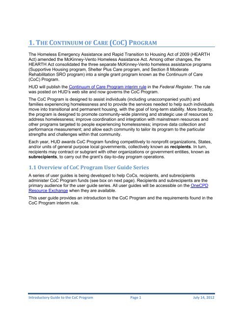1. THE CONTINUUM OF CARE