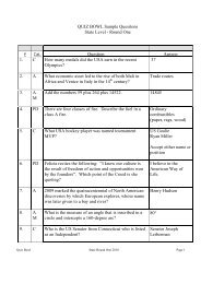 HIGH SCHOOL SAMPLE SET - Quiz Bowl Questions