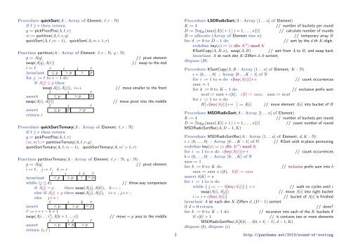 Procedure quickSort(A : A Procedure quickSort(A : A