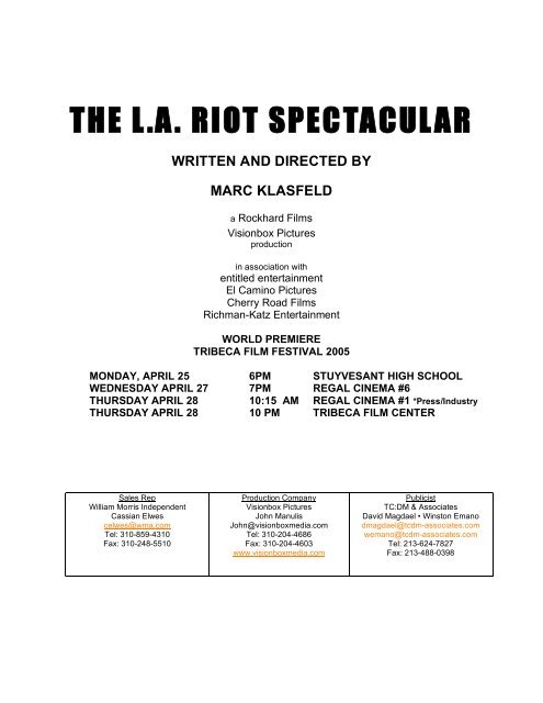 THE L.A. RIOT SPECTACULAR - Visionbox Media Group