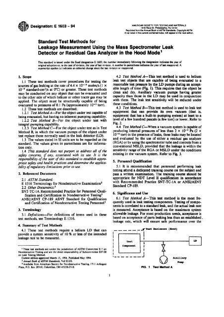 ASTM E 1603 - 94 Standard Test Method for Leakage Measurement ...