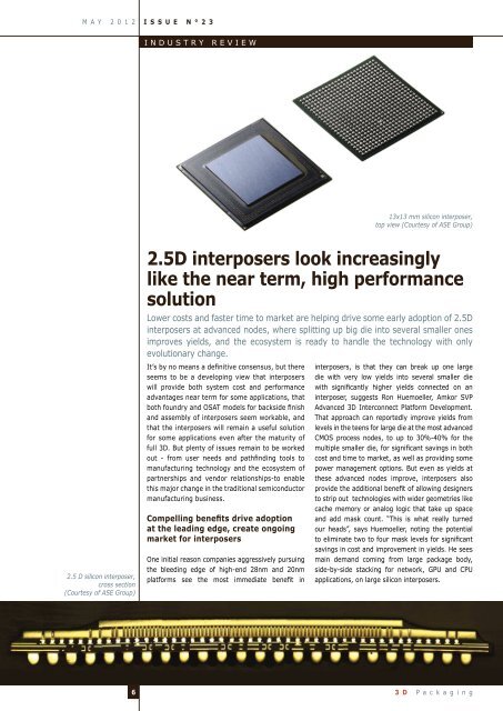 2.5D interposers look increasingly like the near term ... - I-Micronews