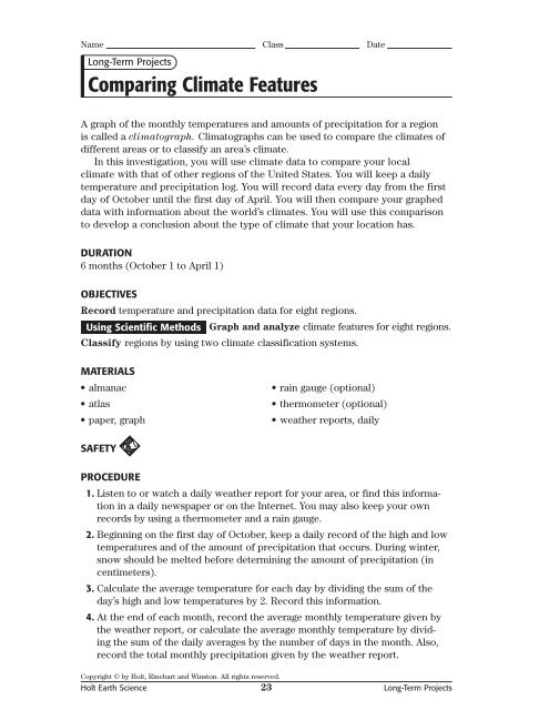 Comparing Climate Feature & Climatographs - legacyjr.net