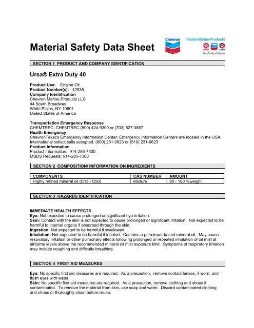Material Safety Data Sheet - Chevron Global Marine