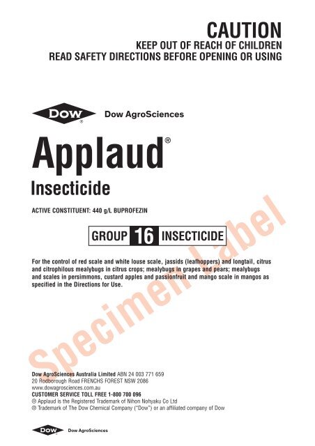 Applaud Insecticide label - Pest Genie