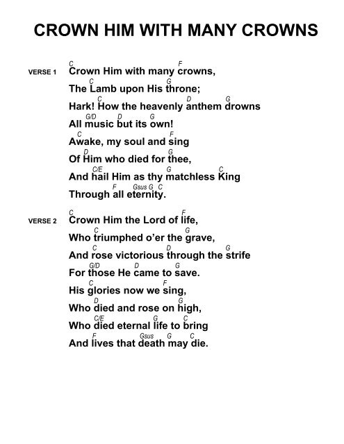 Crown Him With Many Crowns Guitar Chords