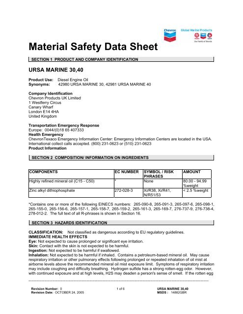 Material Safety Data Sheet - Chevron Global Marine