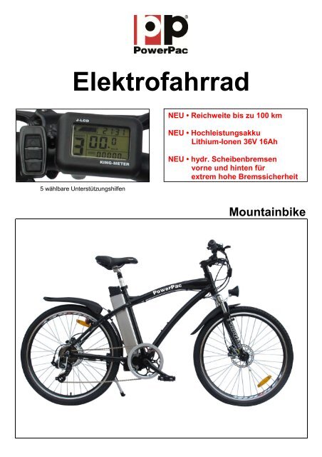 Elektrofahrrad Mountainbike - PowerPac Baumaschinen GmbH