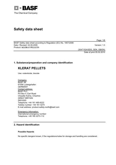 Safety data sheet - Pest Control Management - Basf