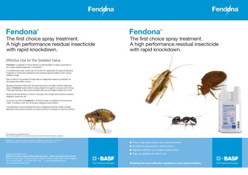 Fendona Leaflet - Pest Control Management - BASF