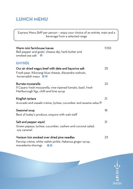 LUNCH MENU - SKYCITY Auckland
