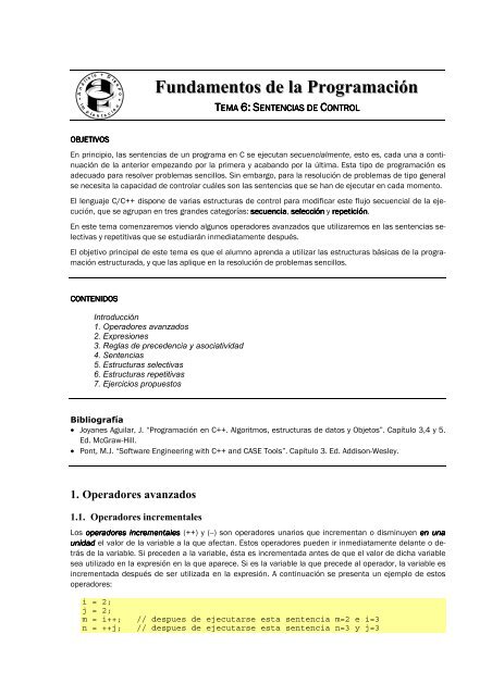 Tema 6. Sentencias de Control