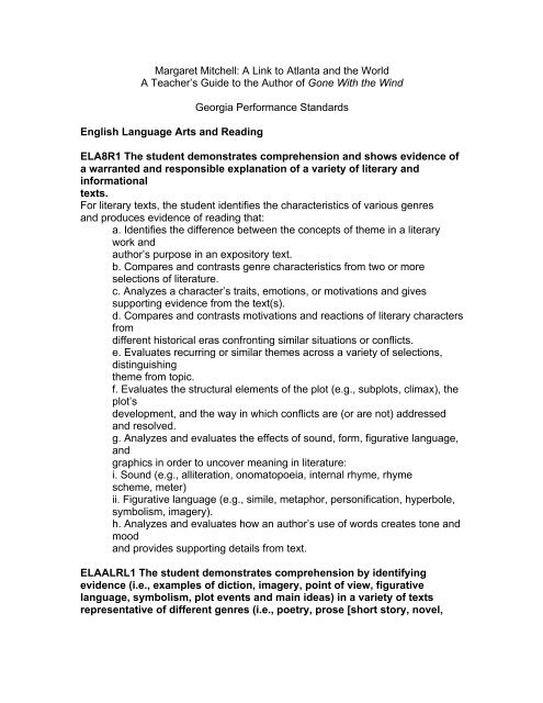 Download the Georgia Performance Standards