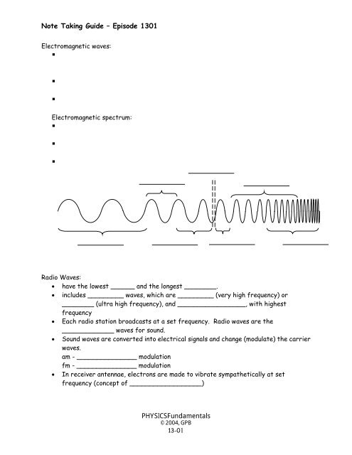 Note Taking Worksheet Waves Sound And Light Answer Key | Shelly Lighting