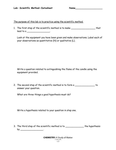 Scientific Method Lab