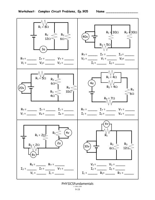 Circuit Diagram Practice Problems Circuit Calculation Practice