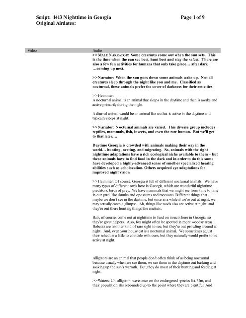 Script - Georgia Public Broadcasting