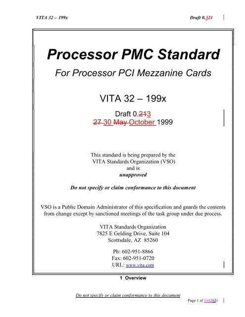 Processor PMC Standard - powerBridge Computer