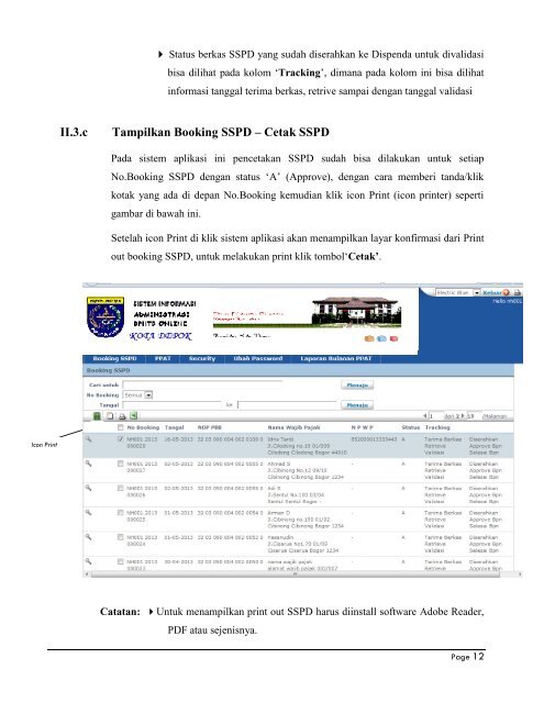Status berkas SSPD yang s