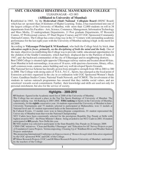 Junior 2010-2011.pmd - Smt. Chandibai Himathmal Mansukhani ...