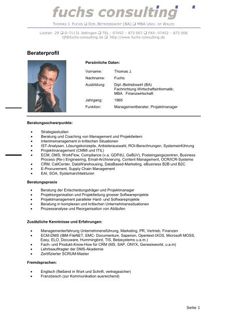 Beraterprofil_Thomas Fuchs Kurzprofil_V29 - Fuchs Consulting