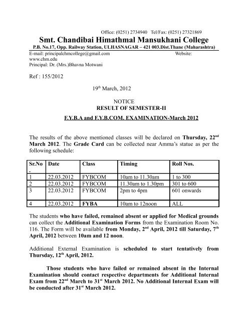 Smt. Chandibai Himathmal Mansukhani College