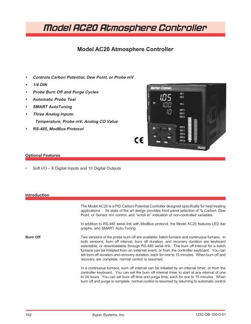 Model AC20 Atmosphere Controller - McGoff-Bethune