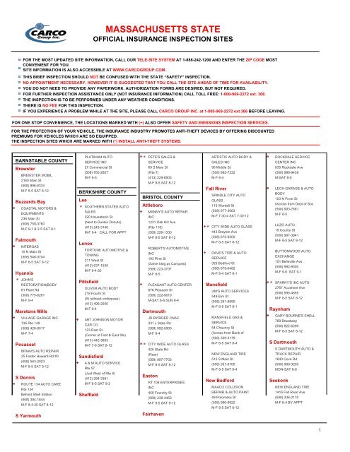 official insurance inspection sites - Carco Group, Inc.