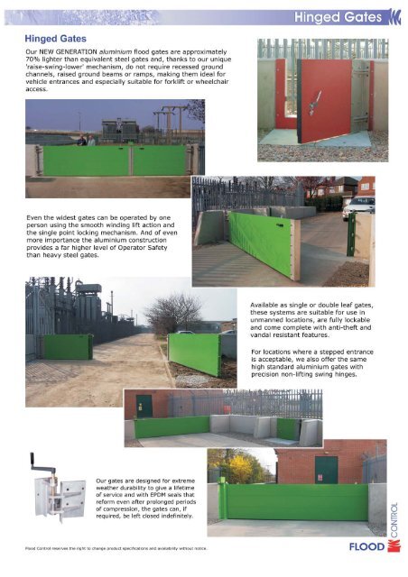 Our new generation aluminium flood gates set new
