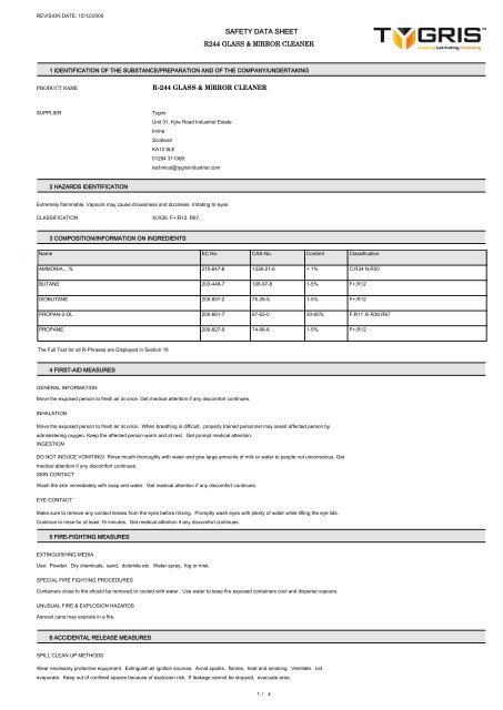 Download COSHH data sheet - Bowcare