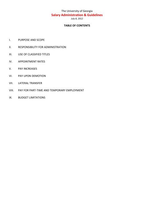 Salary Administration & Guidelines - UGA Human Resources