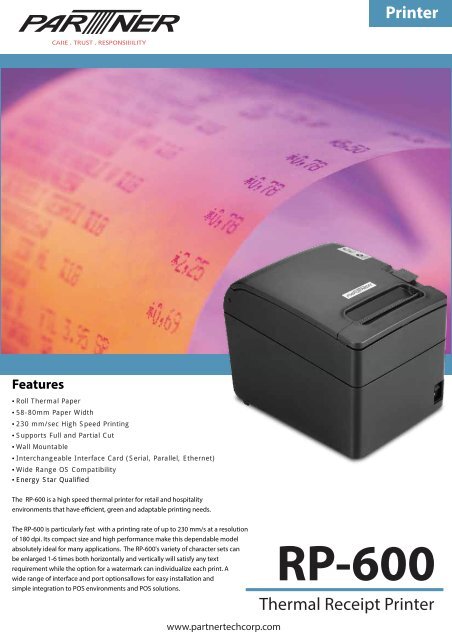 Printer RP-600 - Partner Tech