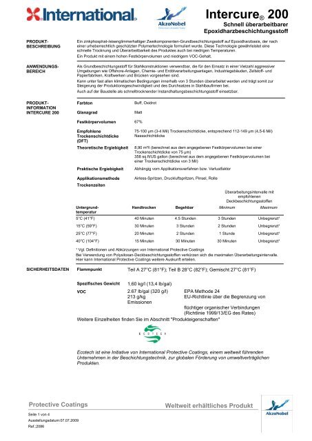 Intercure® 200 - H & S Beschichtungssysteme