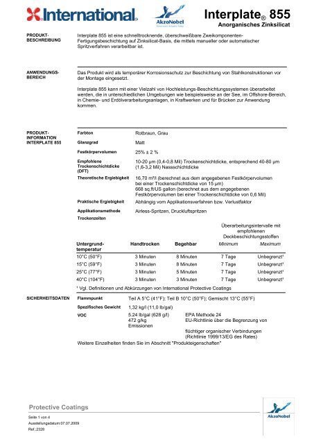 Interplate® 855 - H & S Beschichtungssysteme