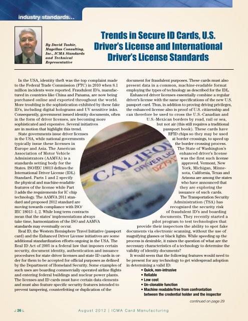 Trends in Secure ID Cards, U.S. Driver's License and International ...