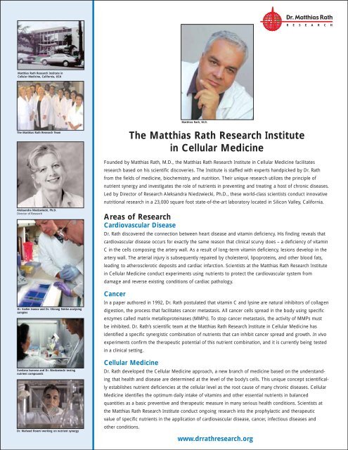 The Matthias Rath Research Institute in Cellular Medicine