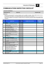 ACCOMMODATION INSPECTION CHECKLIST - Staff
