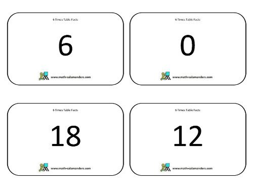 6 Times Table Flashcards with answers - Math Salamanders
