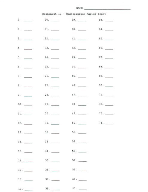 Worksheet 11-Obstreperous