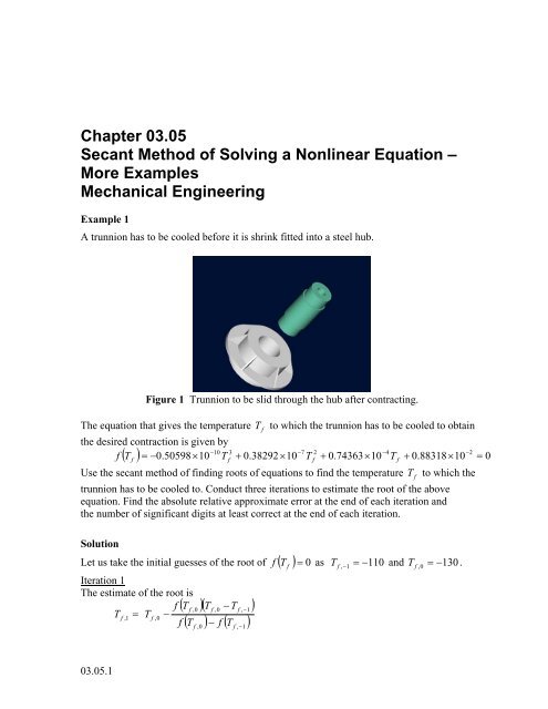 Secant Method Of Solving Nonlinear Equations More Examples