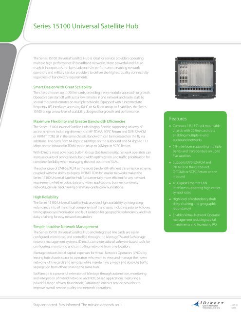 Series 15100 Universal Satellite Hub - iDirect Government ...