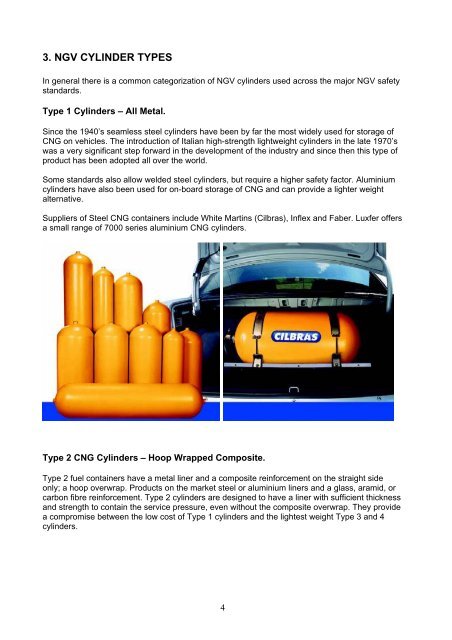 3. NGV CYLINDER TYPES In