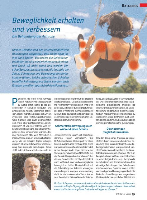 Beweglichkeit erhalten und verbessern - Dr. med. Paul Schepers