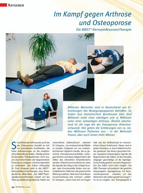 Im Kampf gegen Arthrose und Osteoporose - Dr. med. Paul Schepers