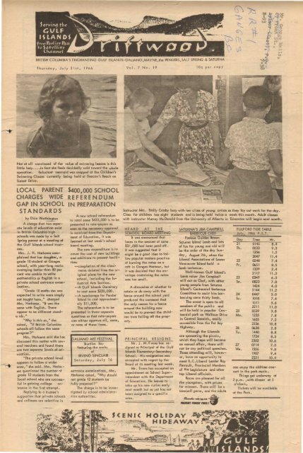 July 21 - Salt Spring Island Archives