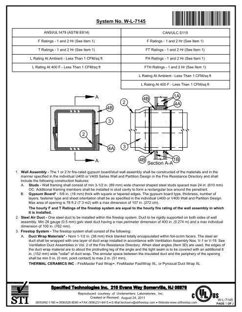 WL-7145 - STI - Specified Technologies Inc