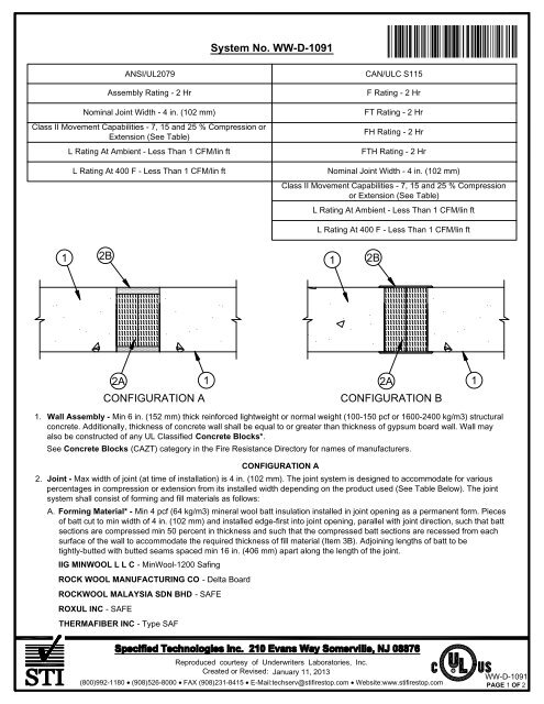 WW-D-1091 - STI - Specified Technologies Inc
