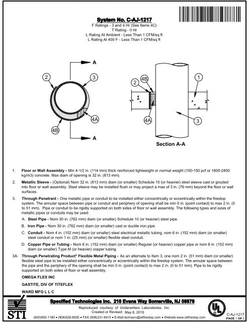 C-AJ-1217 - STI - Specified Technologies Inc